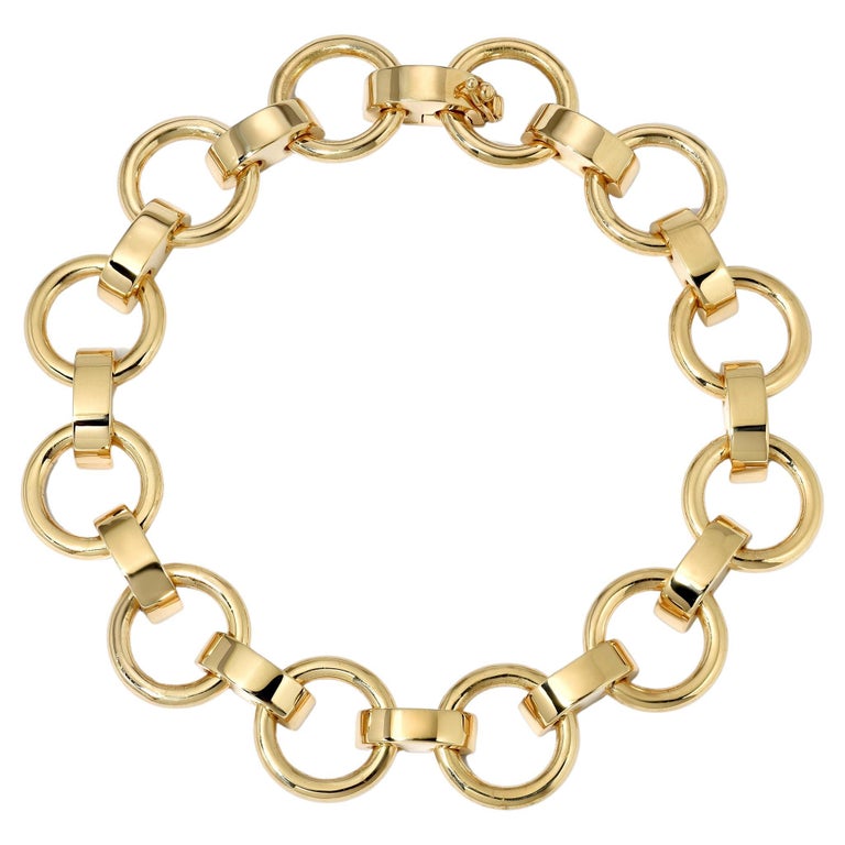 Handcrafted 18K Gold Astrid Link Bracelet by Single Stone For Sale at ...