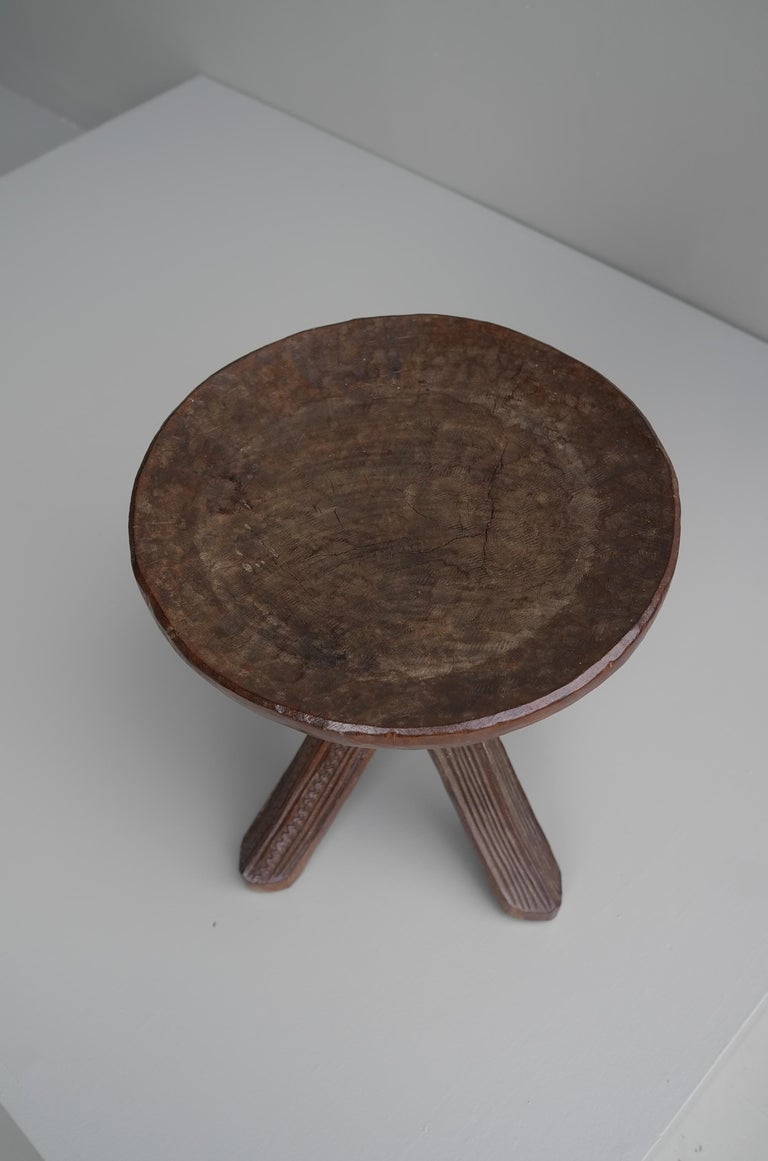 Handcrafted African Tribal Art Craftsmanship Stool, Mid-Century Modern ...
