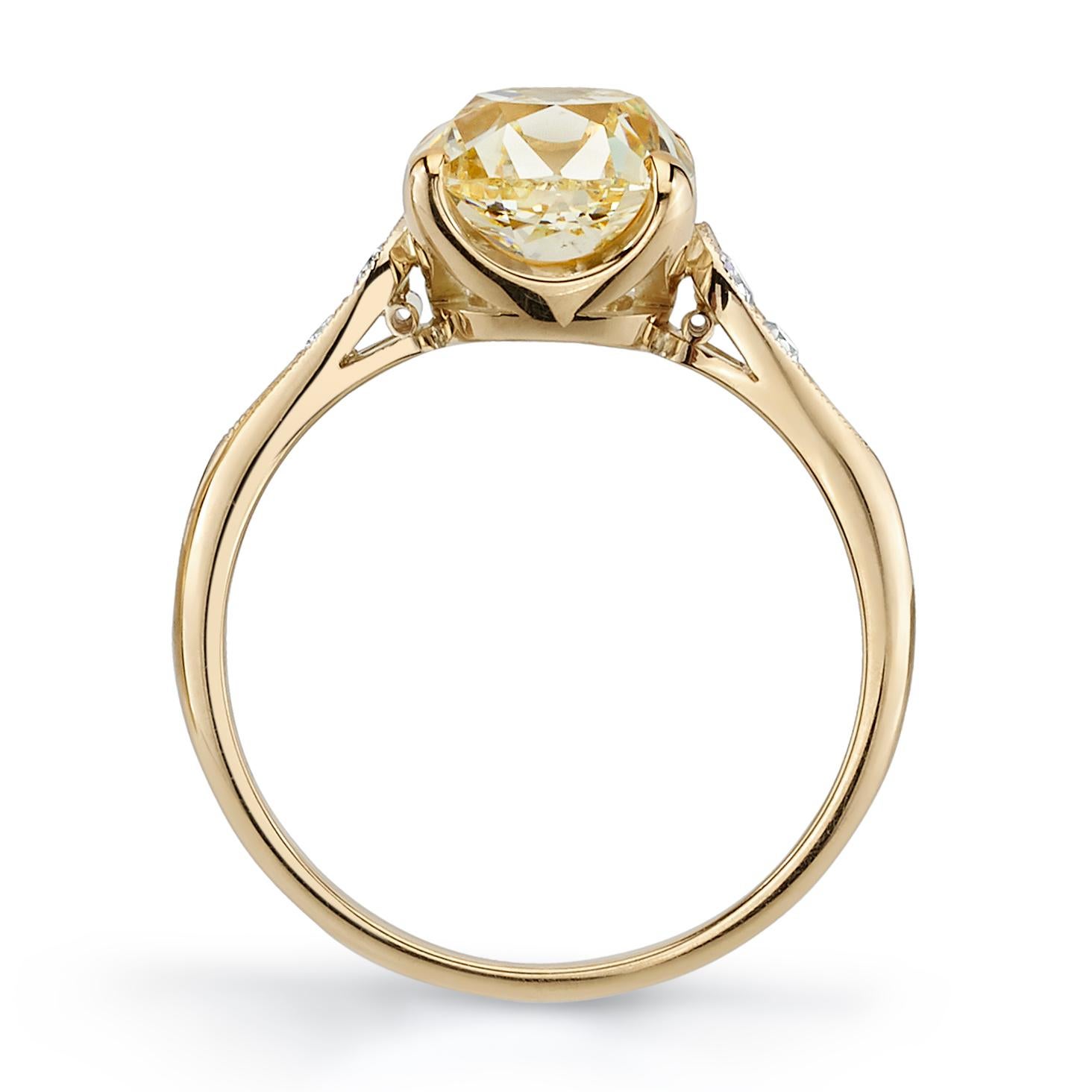 Handcrafted Amanda Antique Cushion Cut Diamond Ring by Single Stone For ...