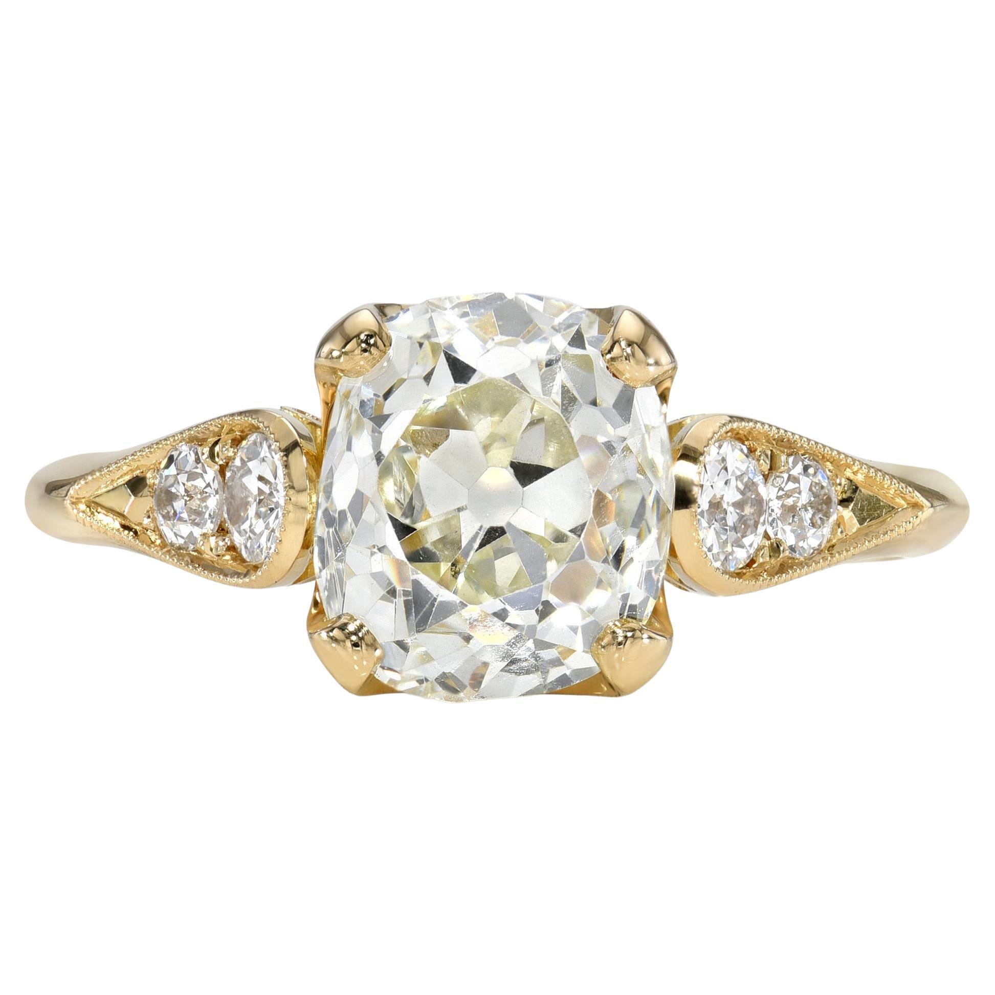 Handcrafted Amanda Cushion Cut Diamond Ring by Single Stone at 1stDibs