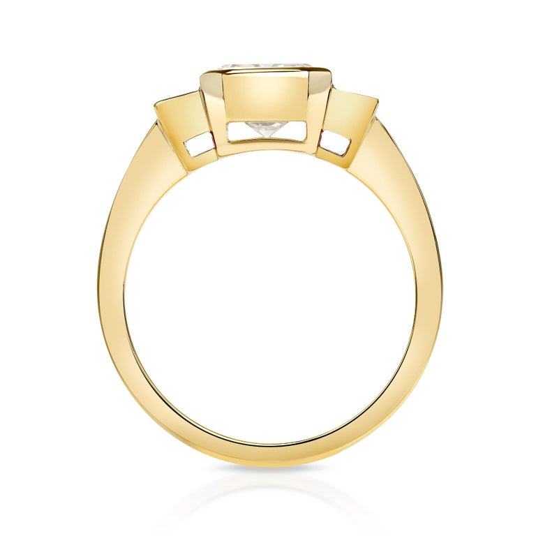 Handcrafted Amelia Emerald Cut Diamond Ring by Single Stone For Sale at ...