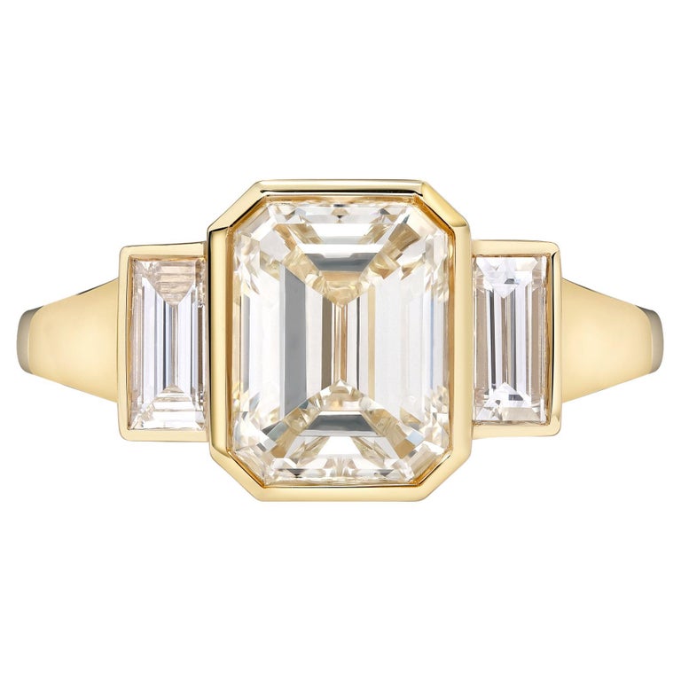 Handcrafted Amelia Emerald Cut Diamond Ring by Single Stone For Sale at ...