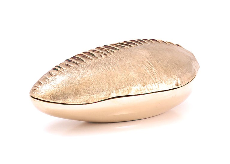 Handcrafted and Polished Cast Bronze Pearl Box Ashtray For Sale at 1stDibs