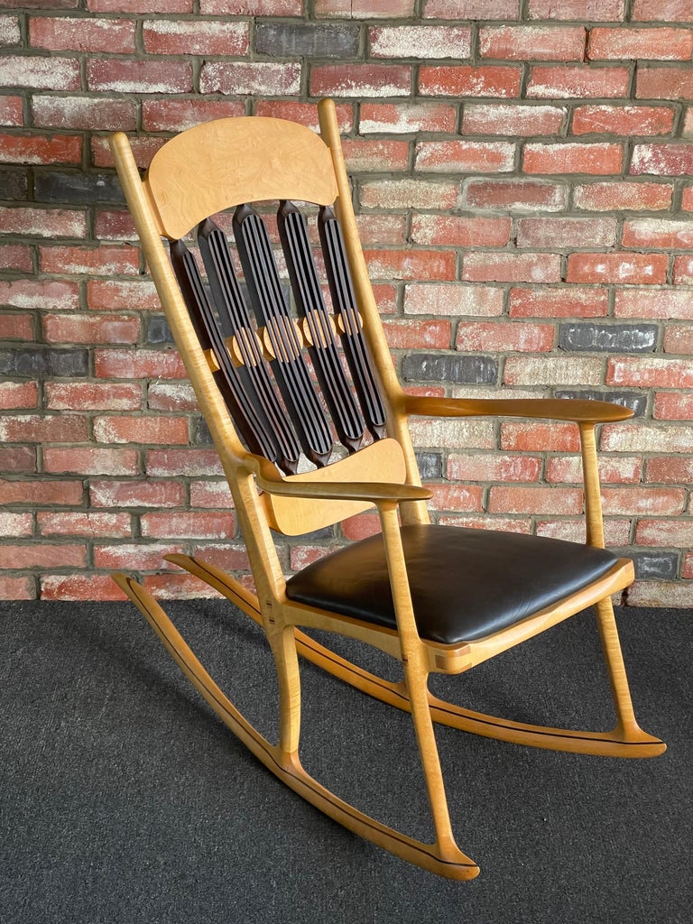 Handcrafted Artisan Studio Rocking Chair by Jeffry Mann 1987 For Sale ...