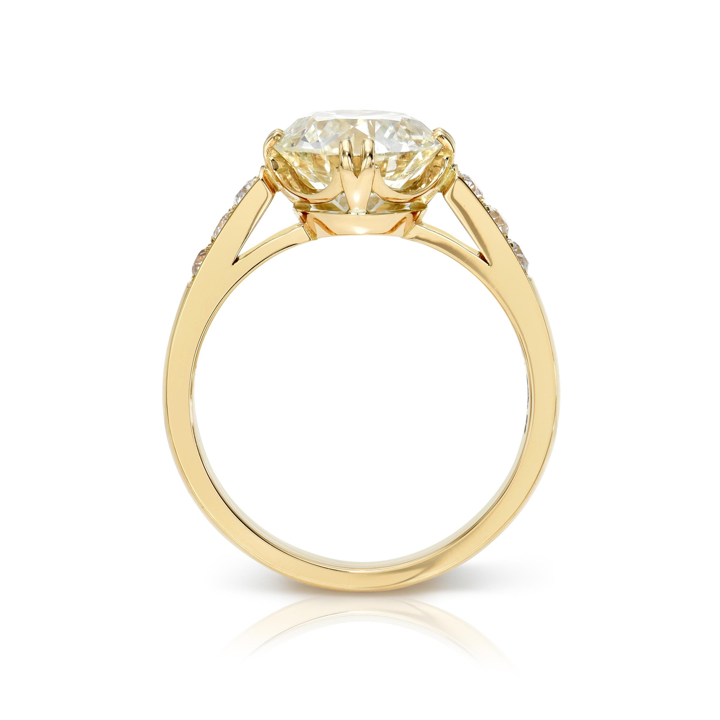 Handcrafted Bauer Old European Cut Diamond Ring by Single Stone For ...