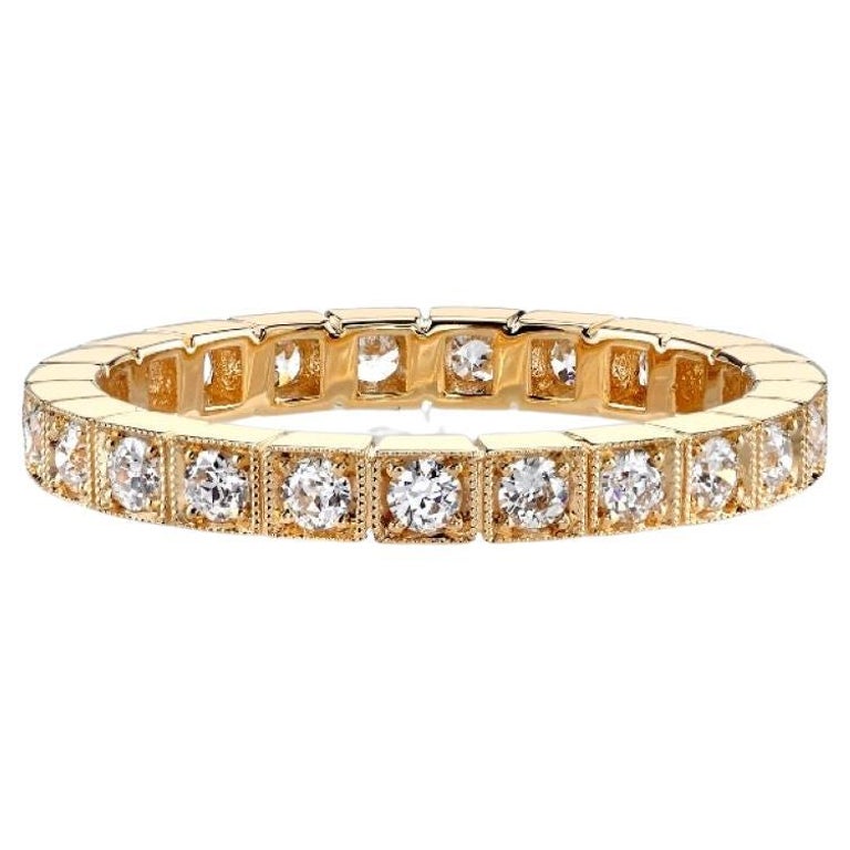 Customizable Handcrafted Becca Old European Cut Diamond Eternity Band by Single Stone For Sale ...