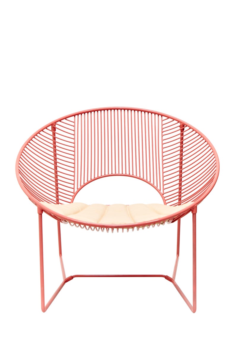 Handcrafted Black Outdoor Cali Wire Lounge Chair, Powder-Coated Steel ...