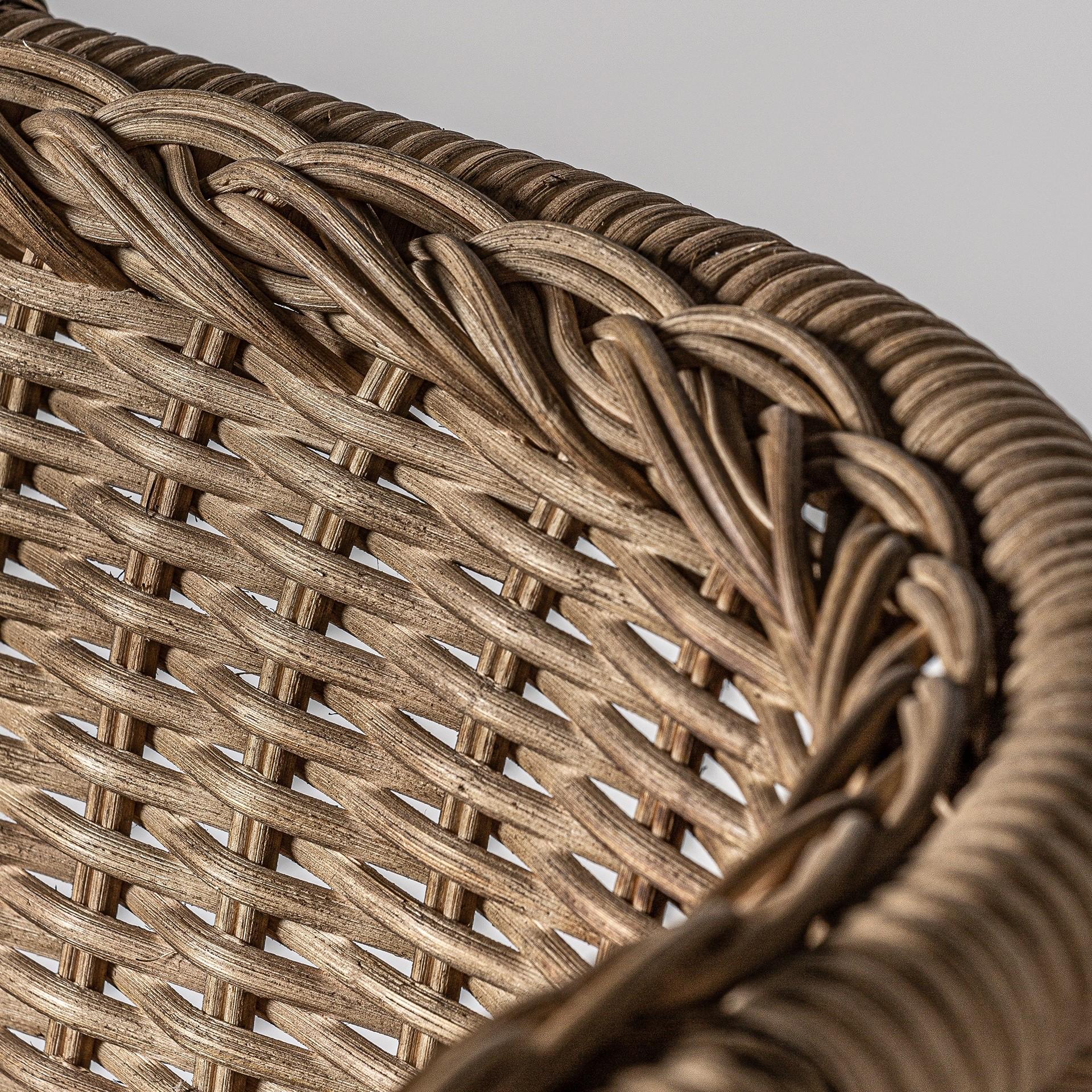Handcrafted Braided Wicker and Wooden Sofa For Sale at 1stDibs