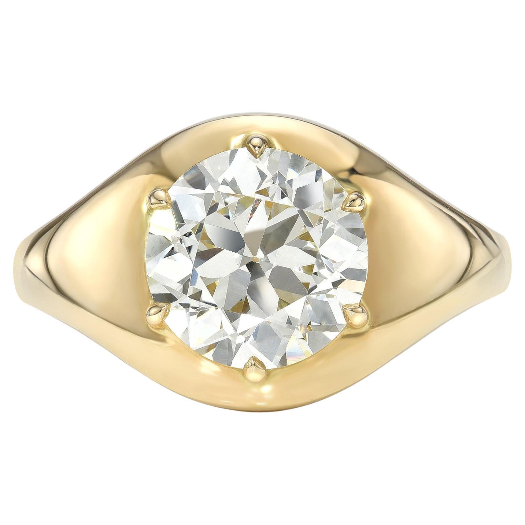 0.75ct Old European Cut Gold Diamond Ring circa 1940's at 1stDibs