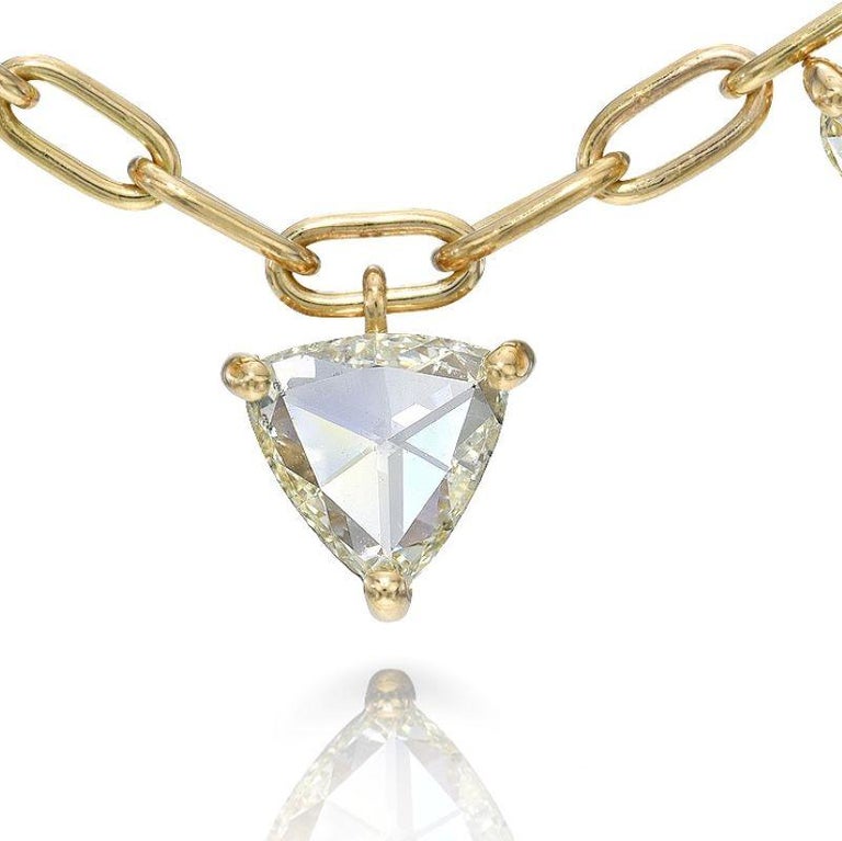 Handcrafted Cailyn Pear Shaped Rose Cut Diamond Necklace by Single ...