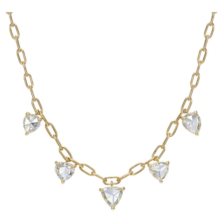 Handcrafted Cailyn Pear Shaped Rose Cut Diamond Necklace by Single ...