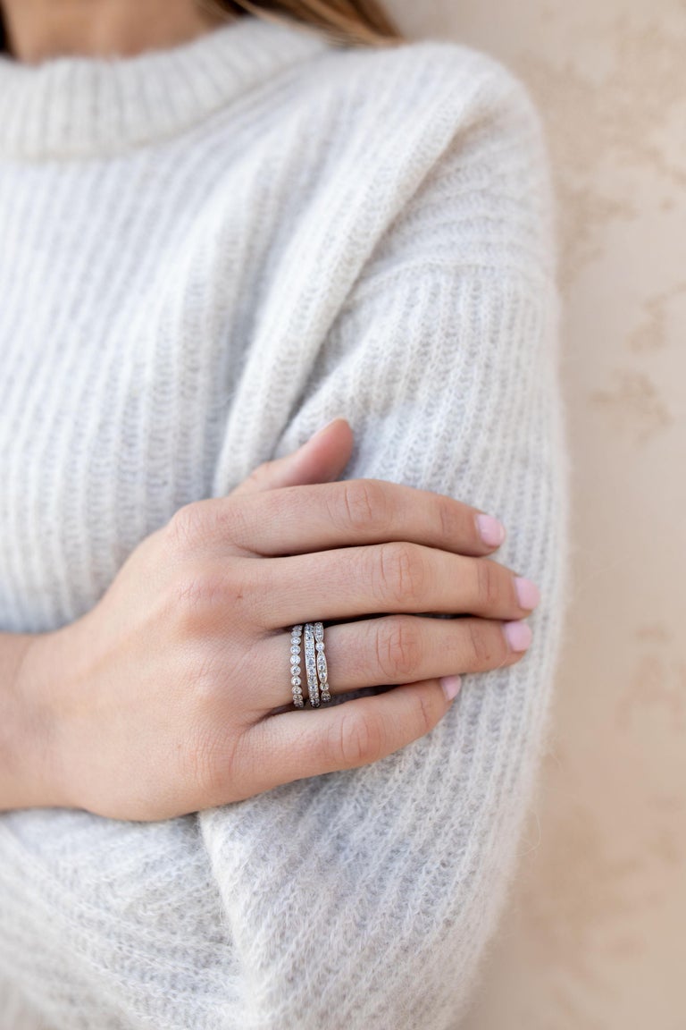 Customizable Handcrafted Carmela Large Old European Cut Diamond Eternity Band by Single Stone ...