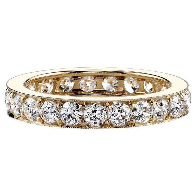 Customizable Handcrafted Carmela Medium Old European Cut Diamond Band by Single Stone For Sale ...