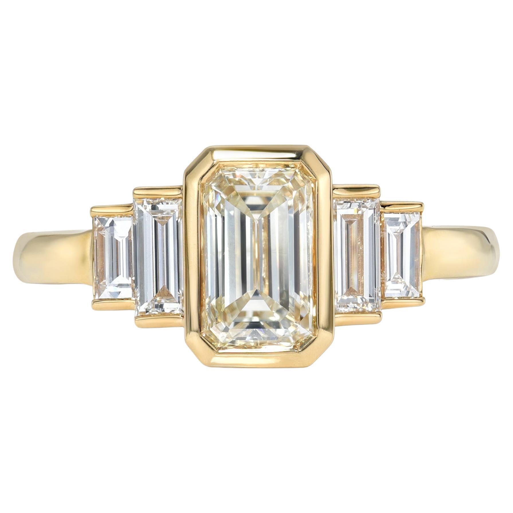 Handcrafted Caroline Emerald Cut Diamond Ring by Single Stone For Sale at 1stDibs
