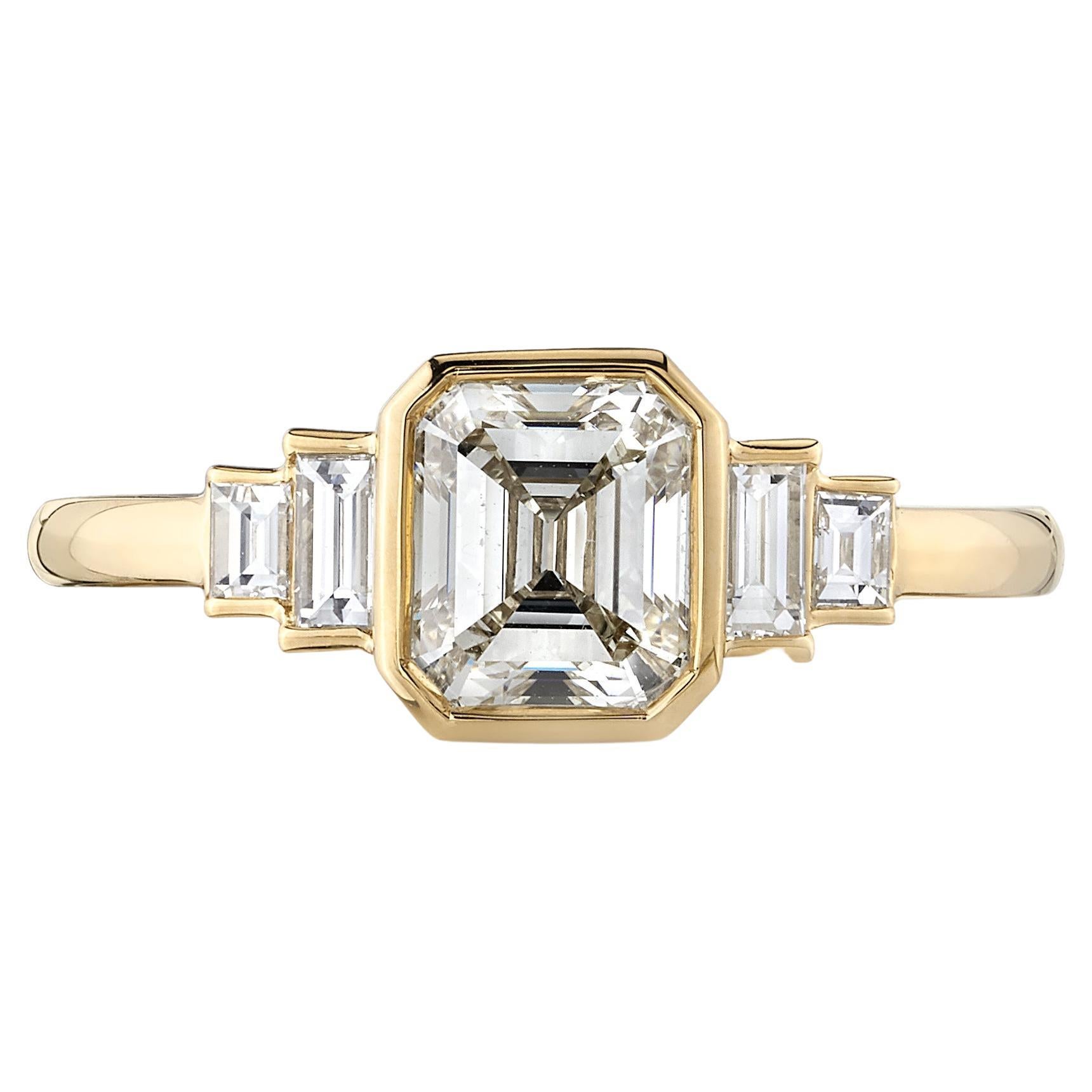 Handcrafted Amelia Emerald Cut Diamond Ring by Single Stone For Sale at ...