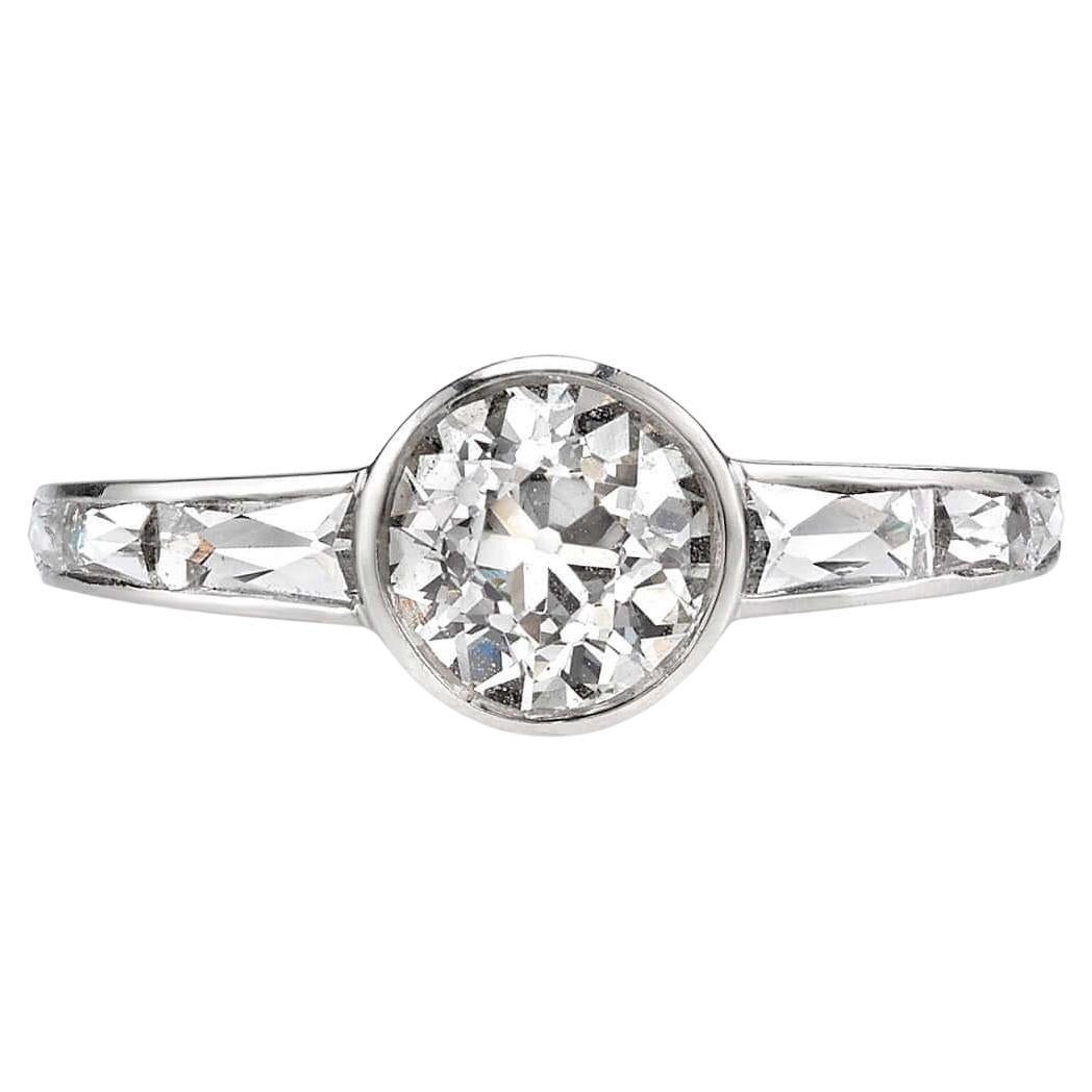 Handcrafted Christina Old European Cut Diamond Ring by Single Stone For ...