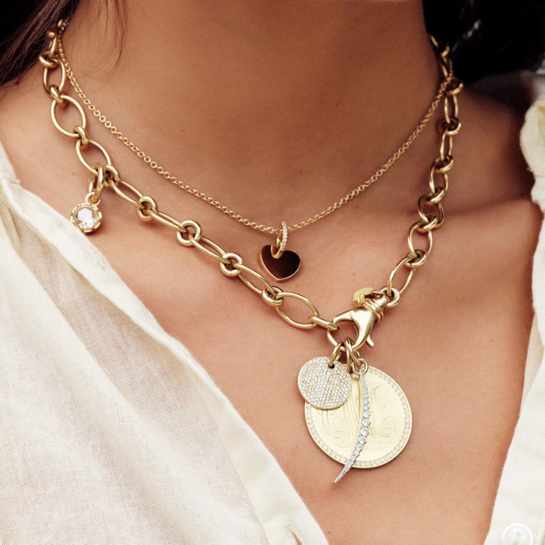 Handcrafted Crew Gold Link Necklace by Single Stone For Sale at 1stDibs
