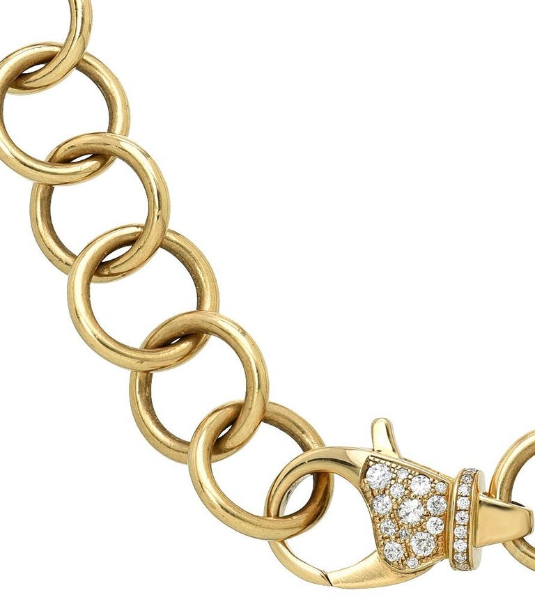 Handcrafted Club Necklace with Old European Cut Diamond Clasp by Single ...