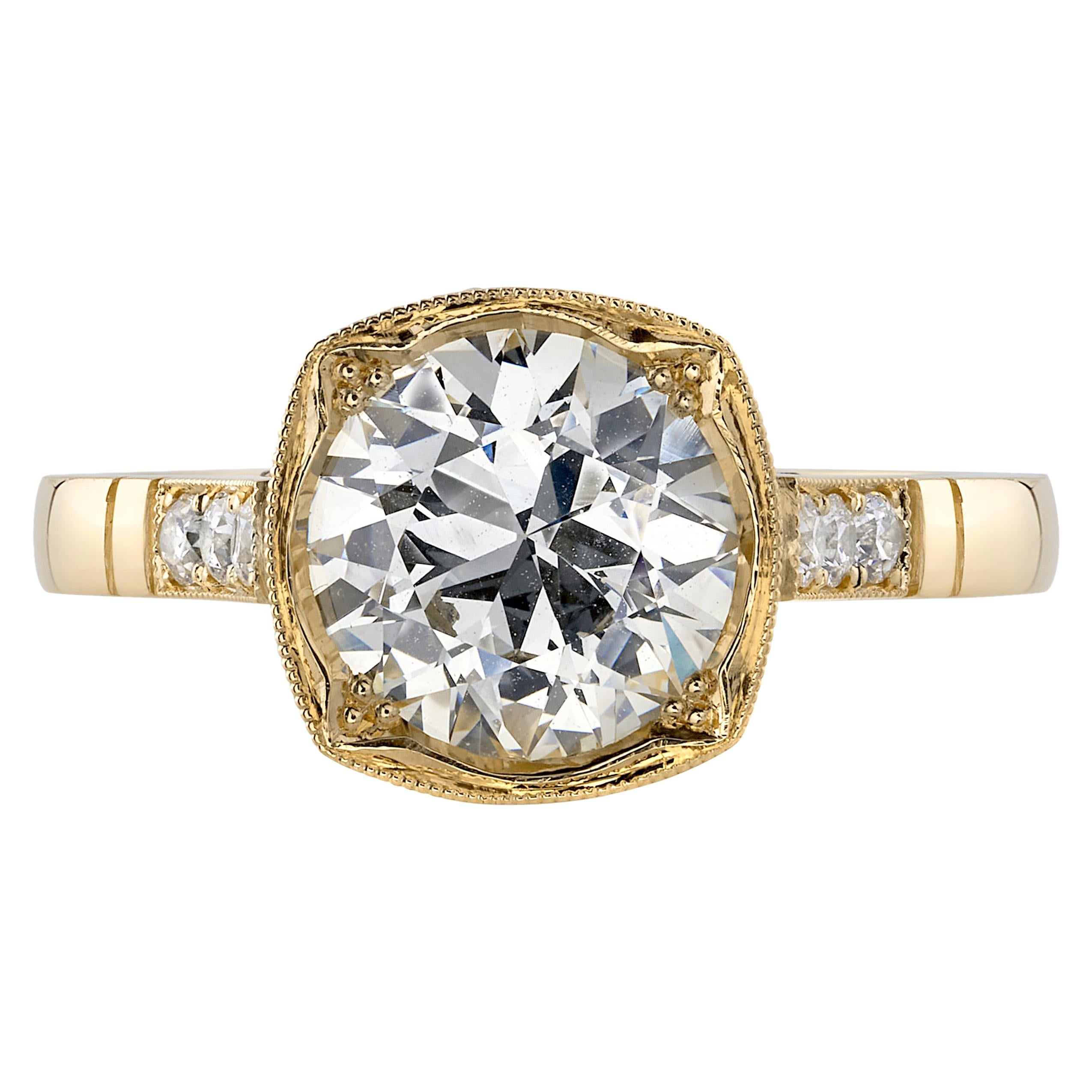 Handcrafted Parker Old European Cut Diamond Ring by Single Stone For ...