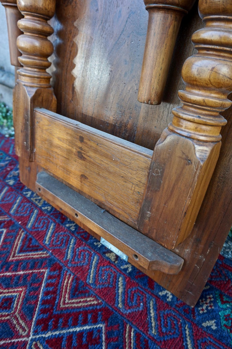 Handcrafted Colonial Teak Campaign Table with Folding Legs For Sale at ...