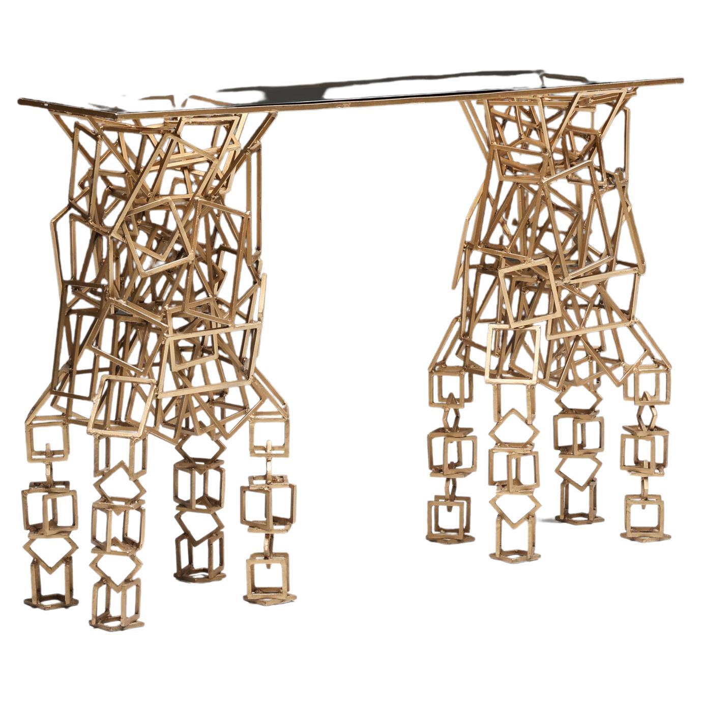 Tadao 120 Concrete Contemporary Low Console Table, 100% Handcrafted in ...