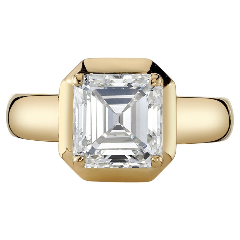 Handcrafted Cori Asscher Cut Diamond Ring by Single Stone at 1stDibs