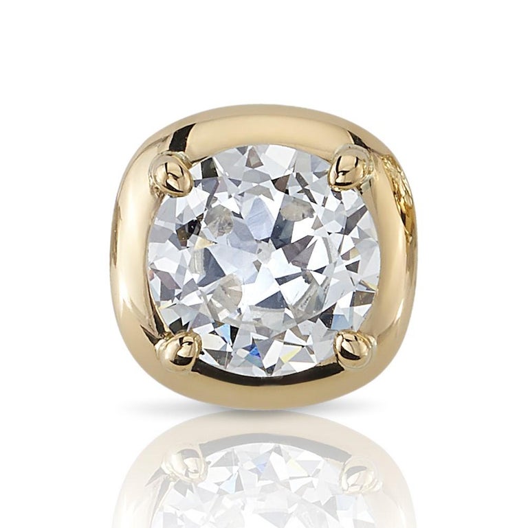Handcrafted Cori Old European Cut Diamond Stud Earrings by Single Stone ...