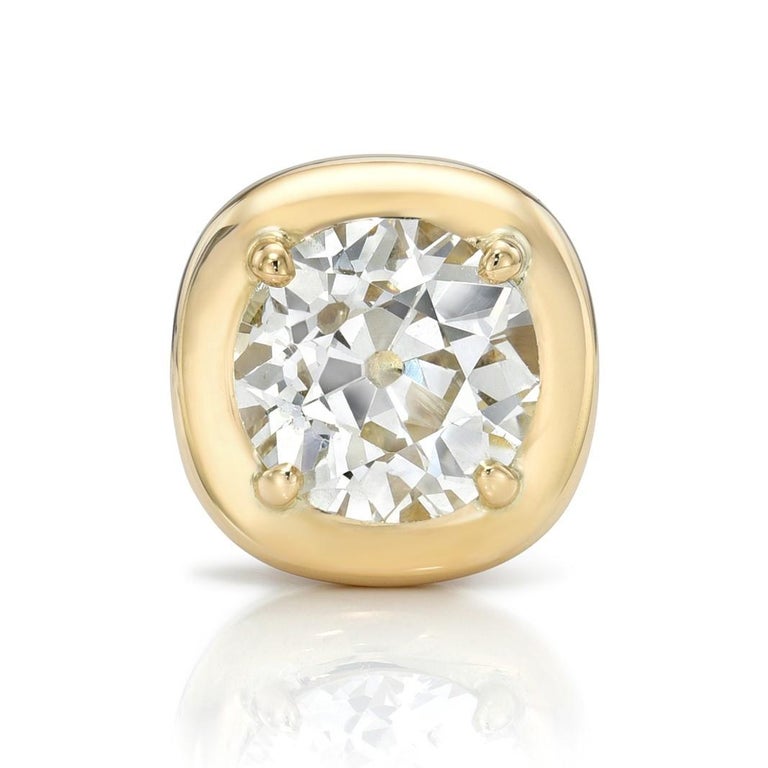 Handcrafted Cori Old European Cut Diamond Stud Earrings by Single Stone ...