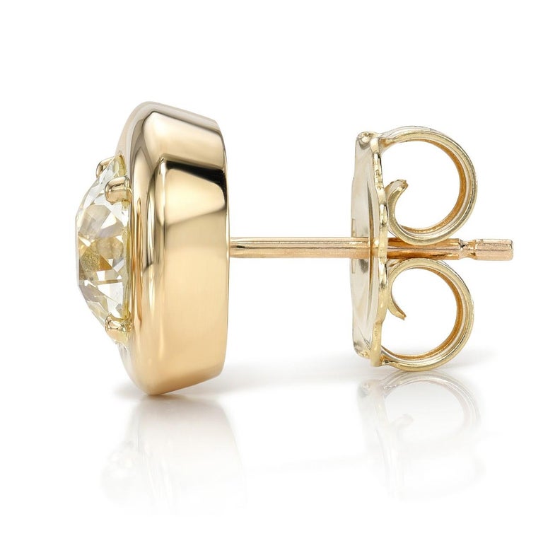 Handcrafted Cori Old European Cut Diamond Stud Earrings by Single Stone ...