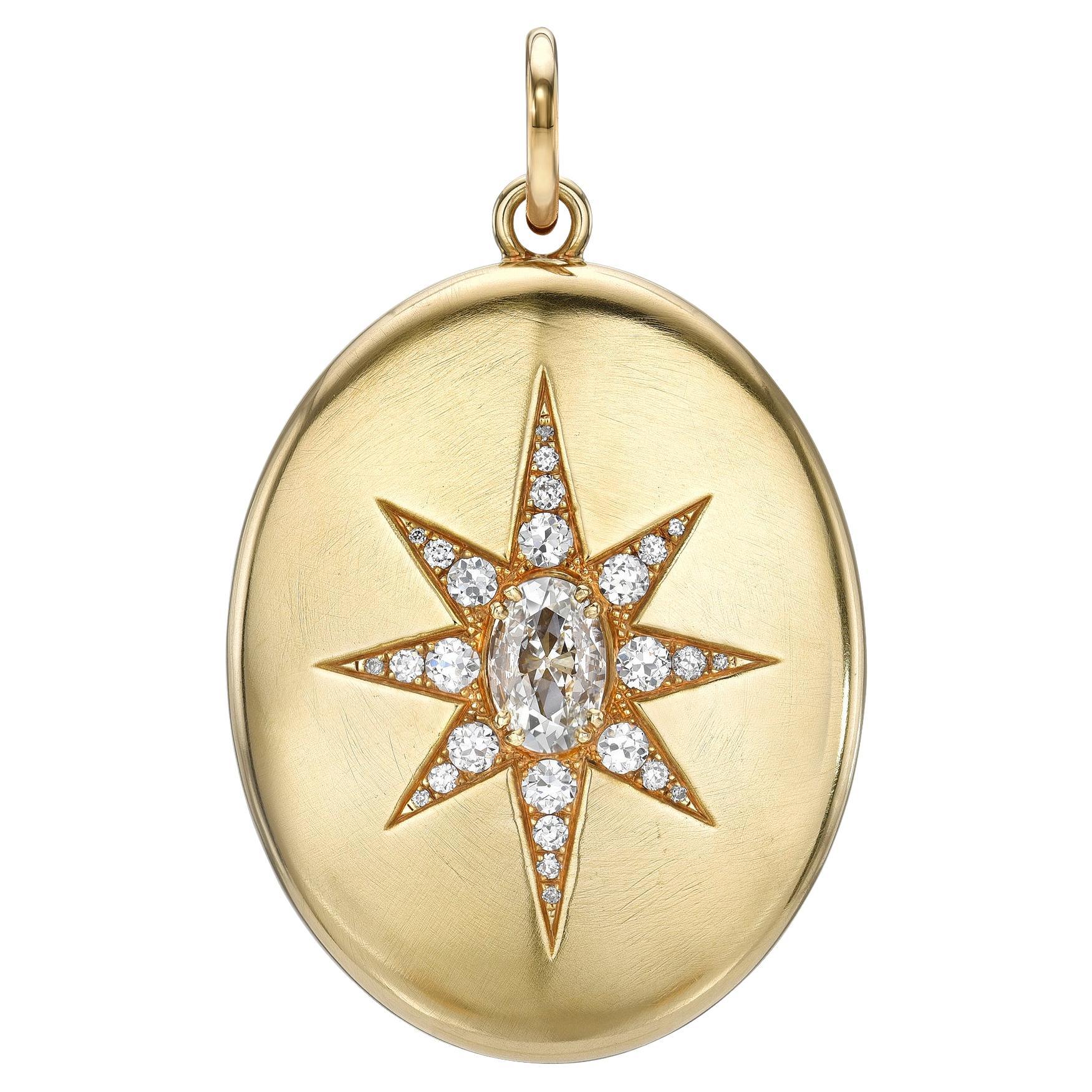 Handcrafted Naya Rose Cut Diamond Pendant by Single Stone For Sale at ...