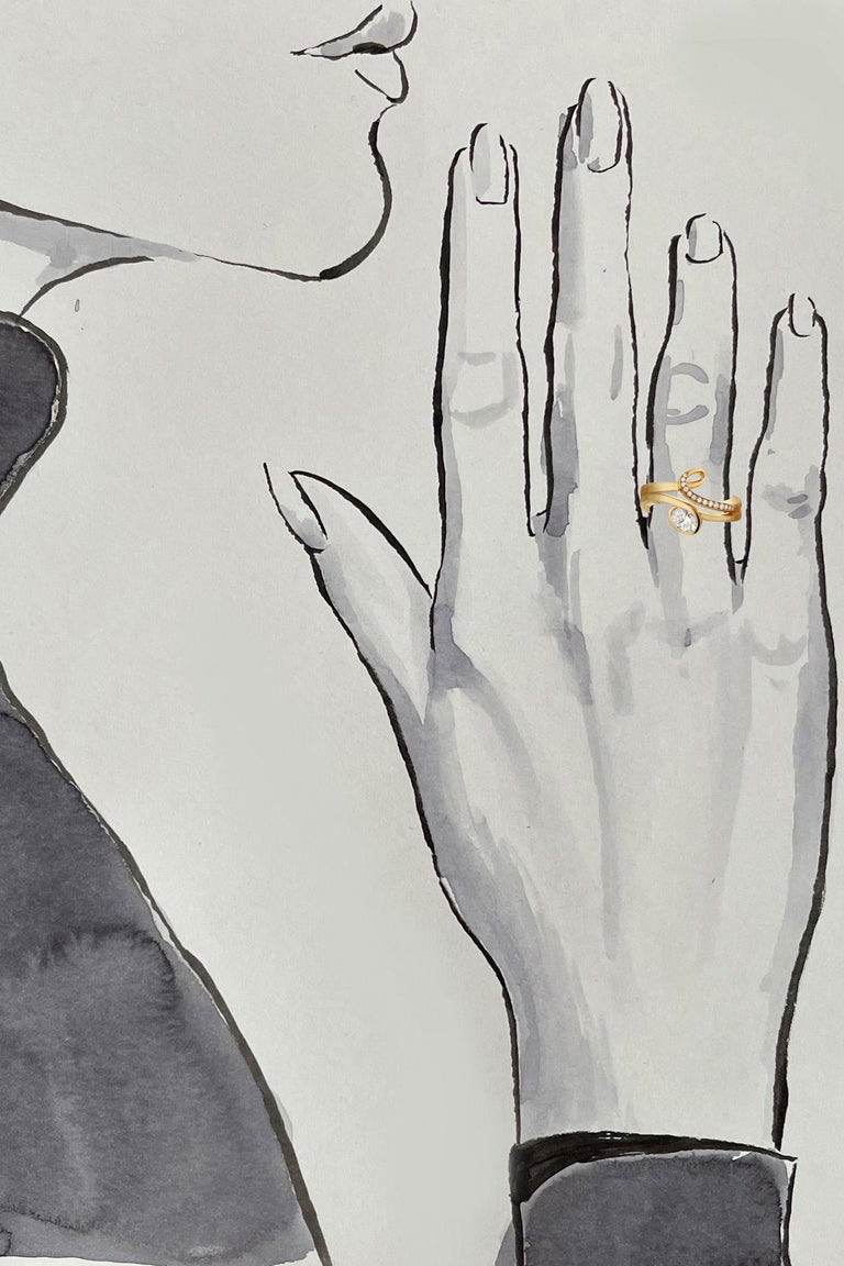 Customizable Handcrafted Diamond Solitaire Ring and Gold Band, 18k Gold, Oval Diamond For Sale ...