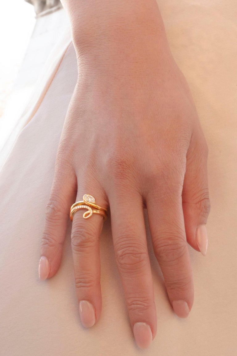 Customizable Handcrafted Diamond Solitaire Ring and Gold Band, 18k Gold, Oval Diamond For Sale ...