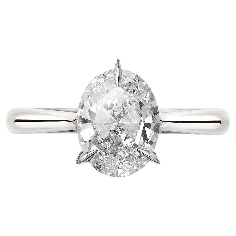Customizable Handcrafted Diamond Solitaire ring - platinum For Sale at ...