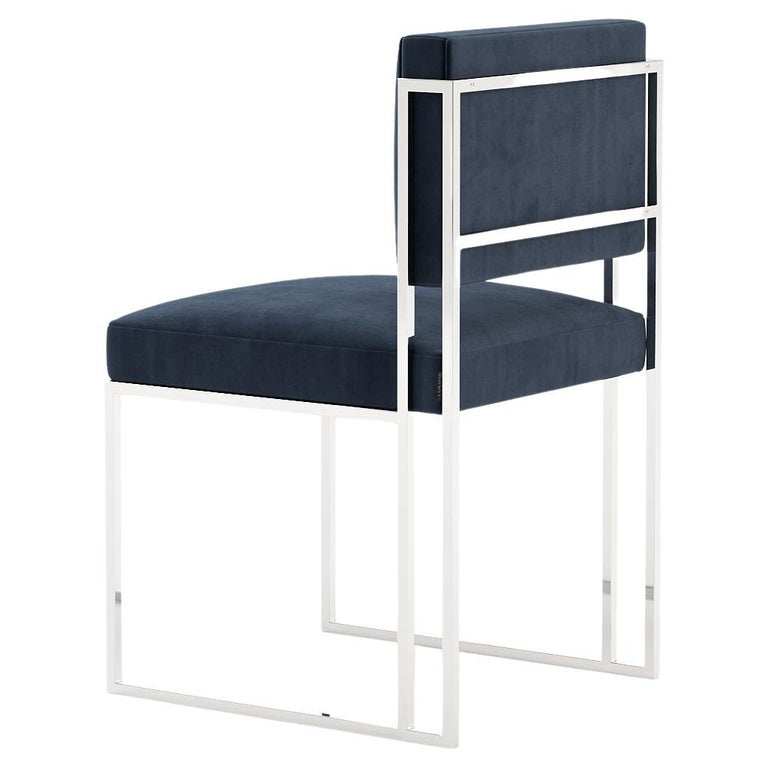 Handcrafted Dining Chair Polished Gold Stainless Steel Frame For Sale ...