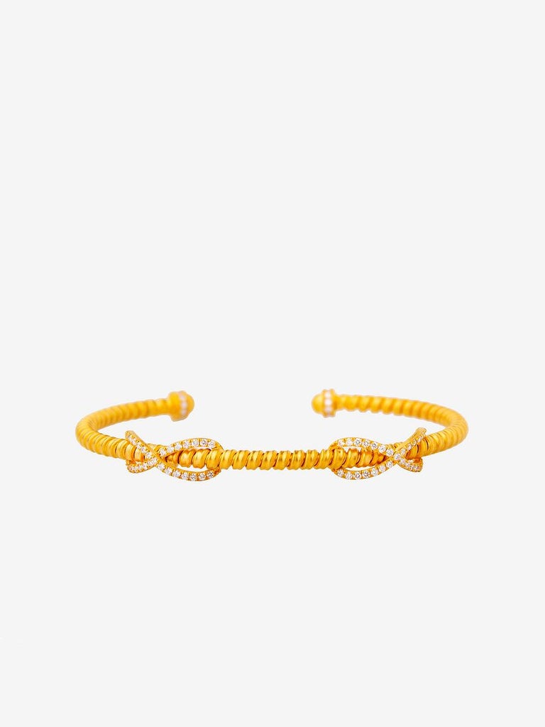 Handcrafted Double Infinity Sign 22K Gold Bracelet with Diamonds For ...