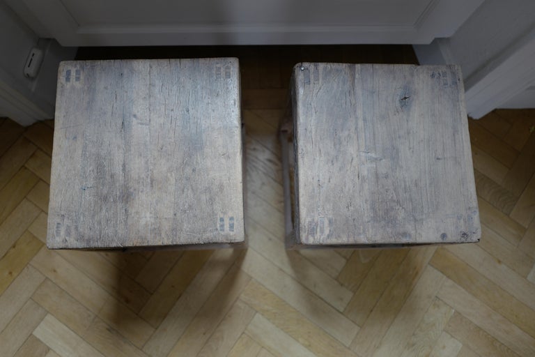 Handcrafted Elm Side Tables, Made in China, circa Early 20th Century ...