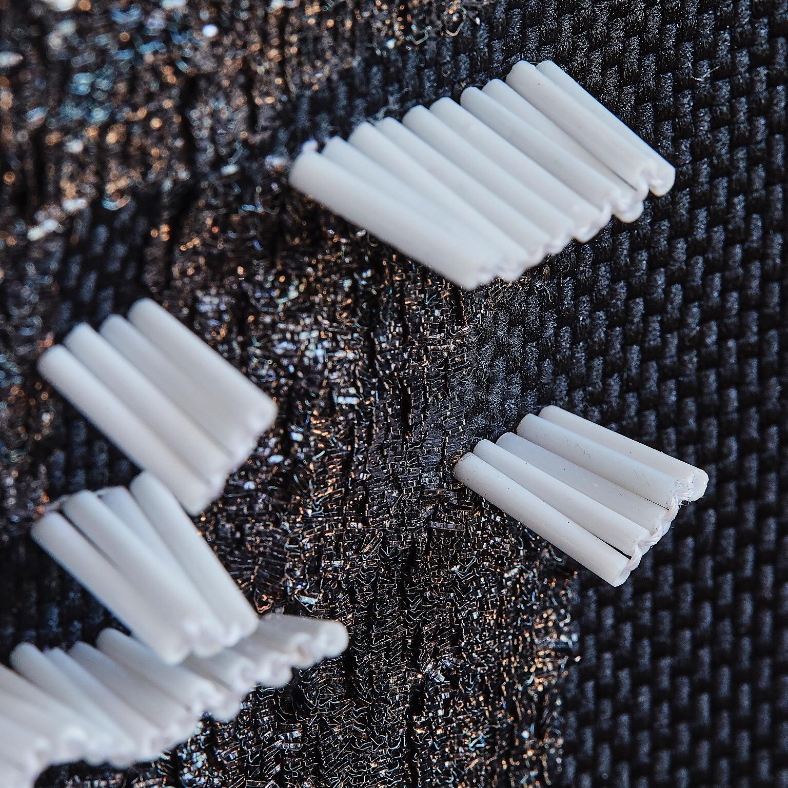 Handcrafted Embroidered Tapestry Textile Circles Black and White For ...