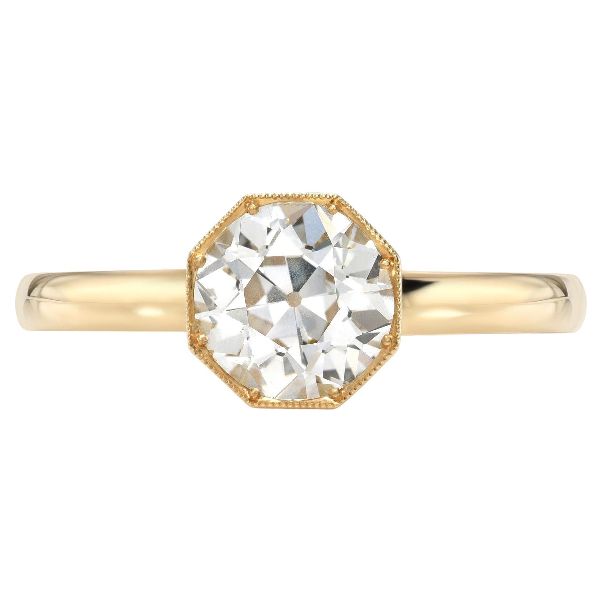 Handcrafted Emerson Old European Cut Diamond Ring by Single Stone For ...