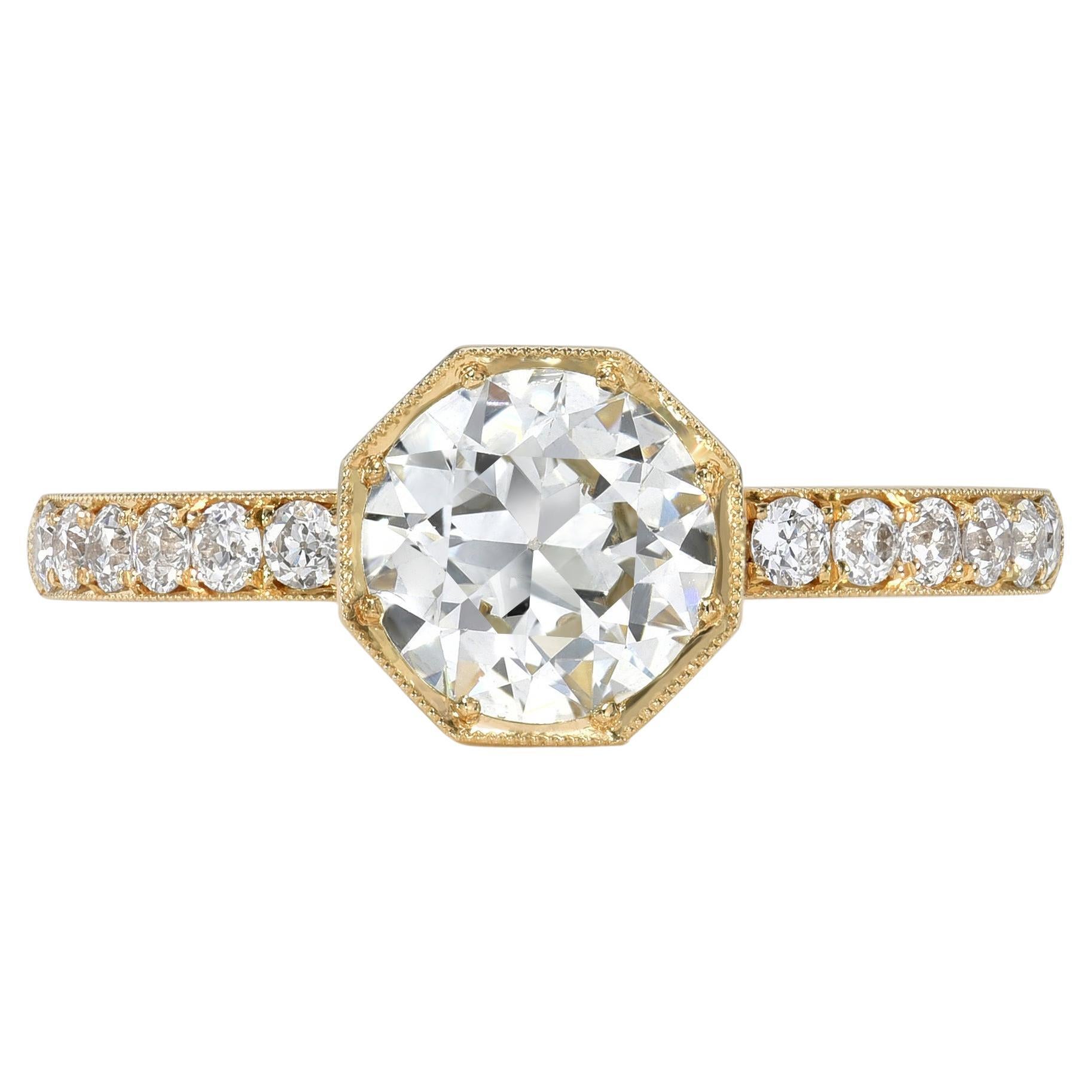 Incredible 2.73 Carat GIA Cert Lozenge Cut Diamond Platinum Engagement ...