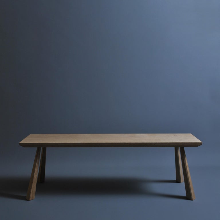Handcrafted English Oak Bench For Sale at 1stDibs