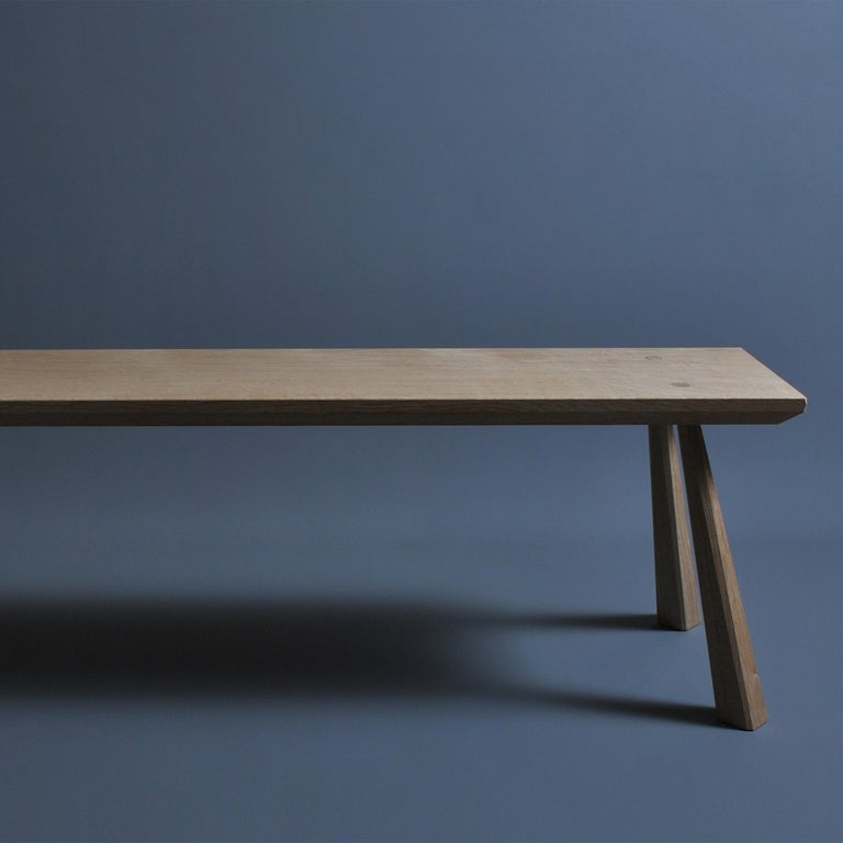 Handcrafted English Oak Bench For Sale at 1stDibs