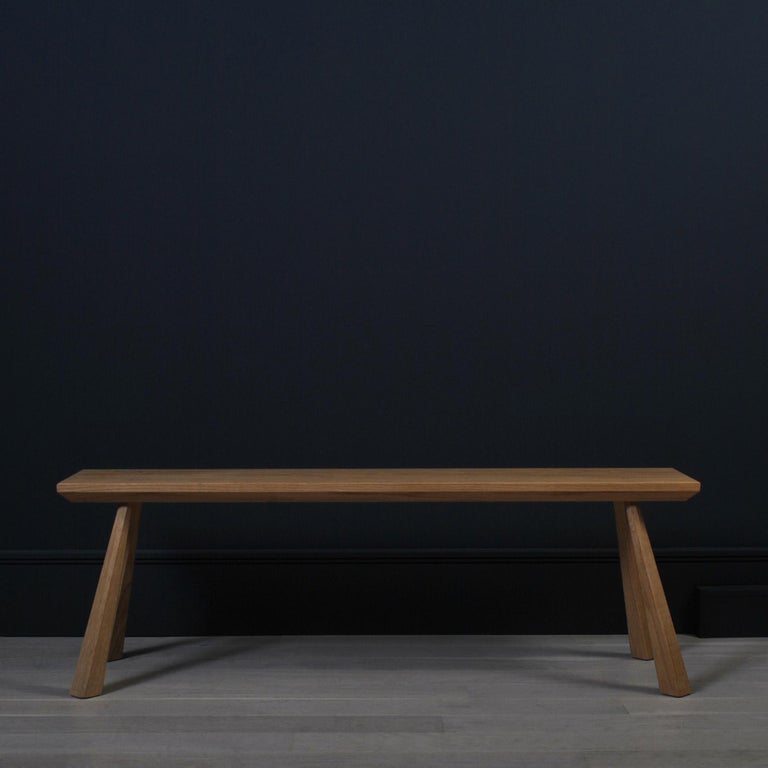 Handcrafted English Oak Bench For Sale at 1stDibs