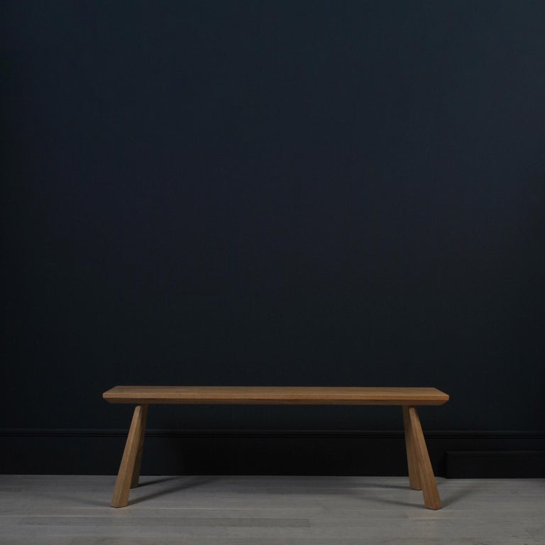 Handcrafted English Oak Bench For Sale at 1stDibs