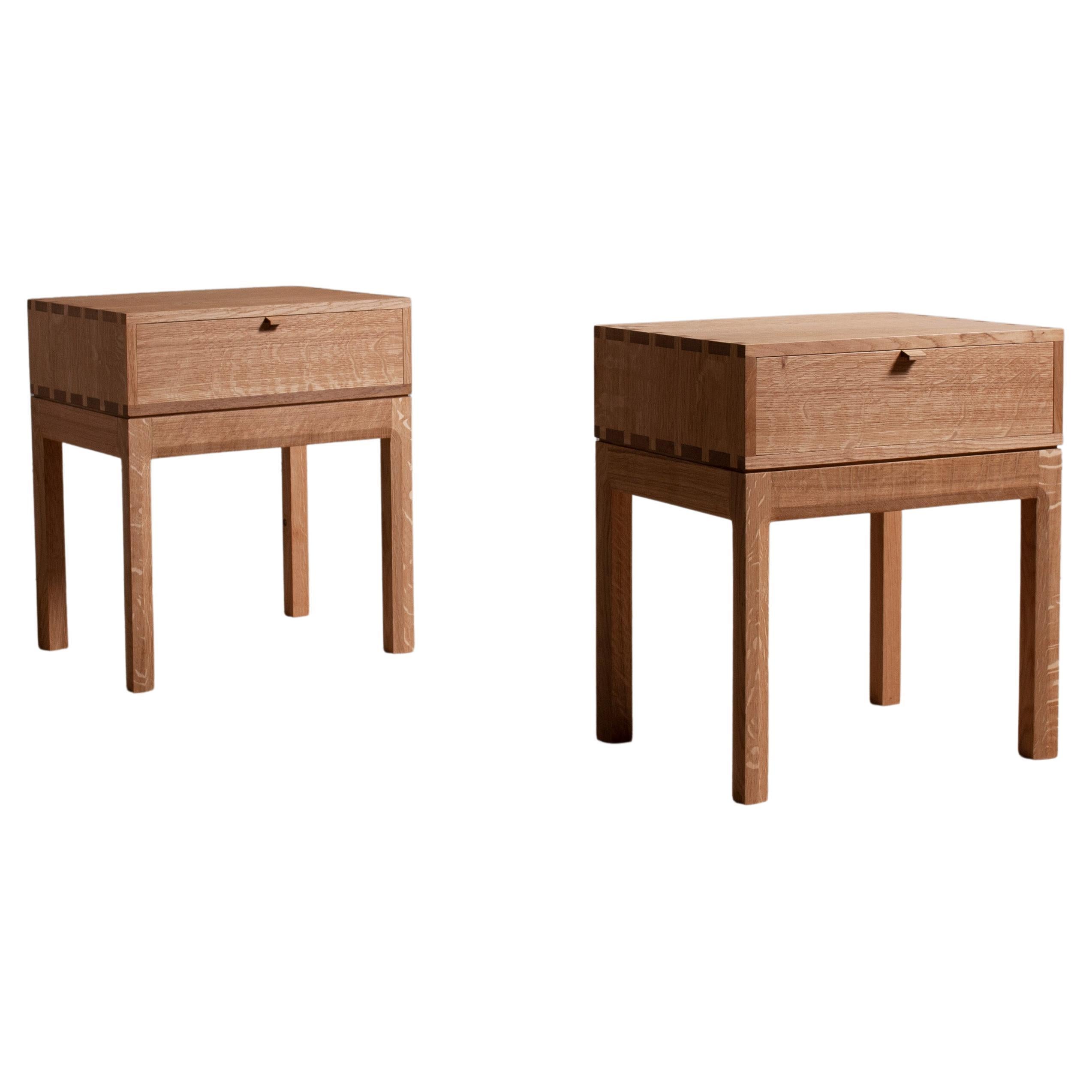 Handcrafted English Oak End Tables For Sale at 1stDibs