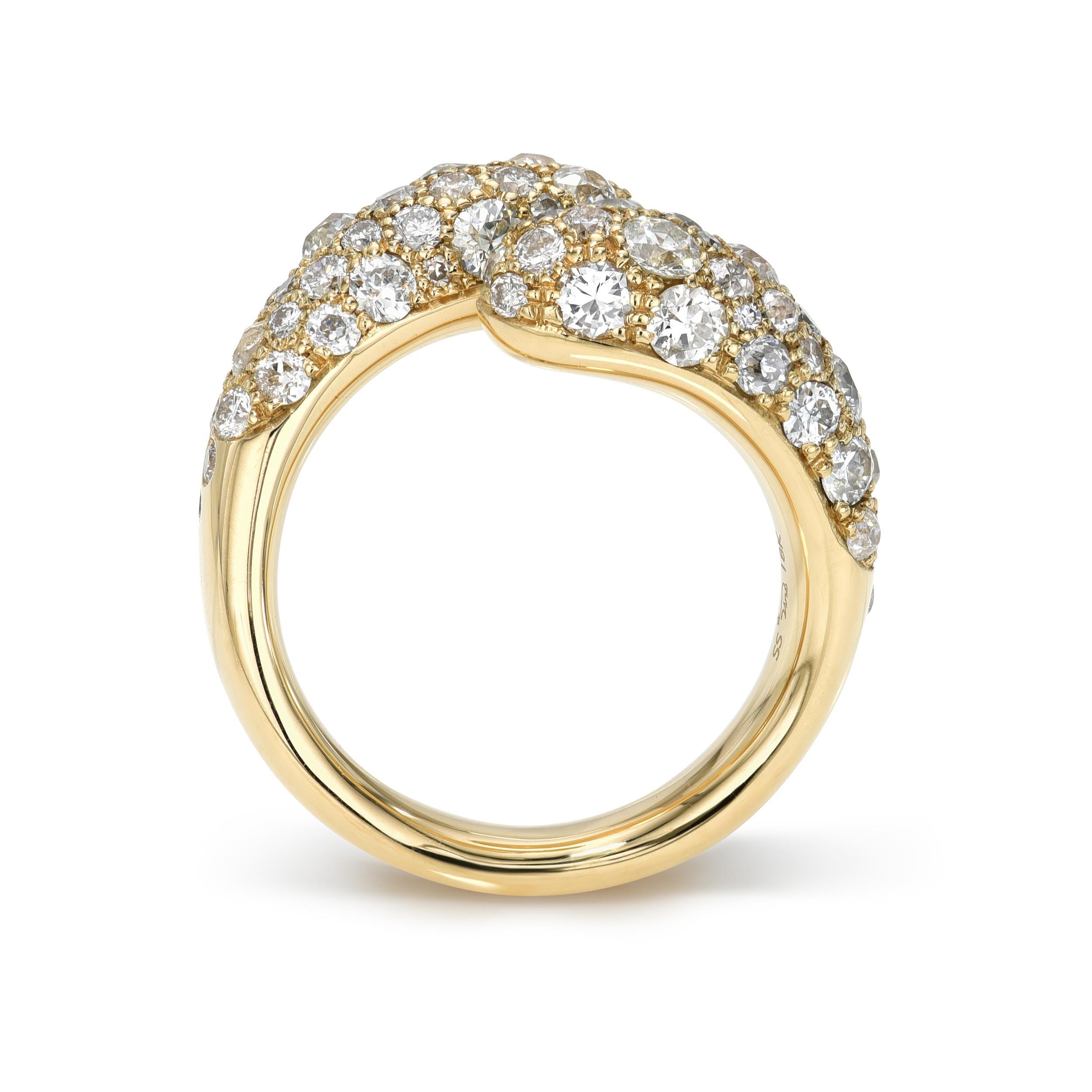 Customizable Handcrafted Eve Duo Cobblestone Mixed Cut Diamond Ring by ...