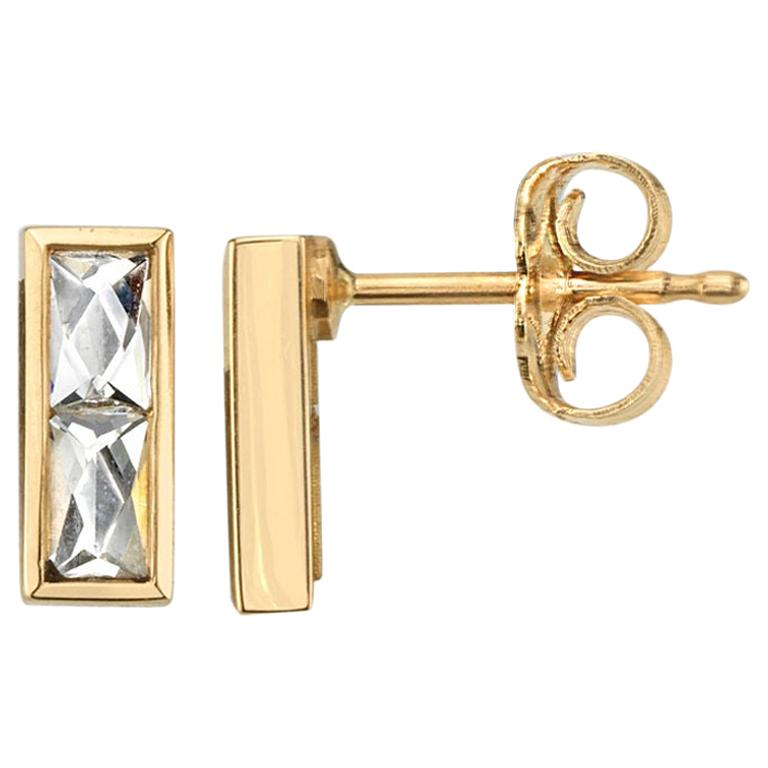 Handcrafted Hexagonal Mixed Cut Cobblestone Diamond Earrings by Single ...