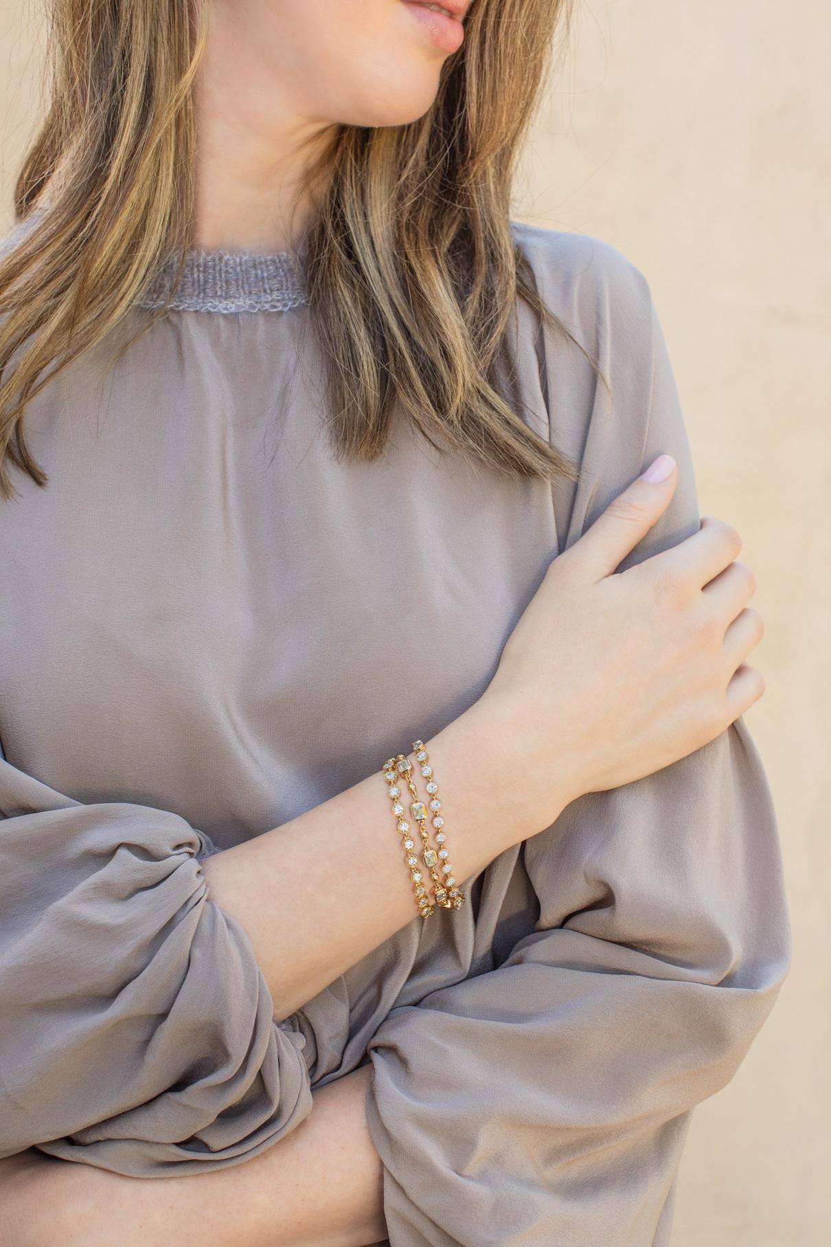 Handcrafted Gemma Old European Cut Diamond Bracelet by Single Stone For ...
