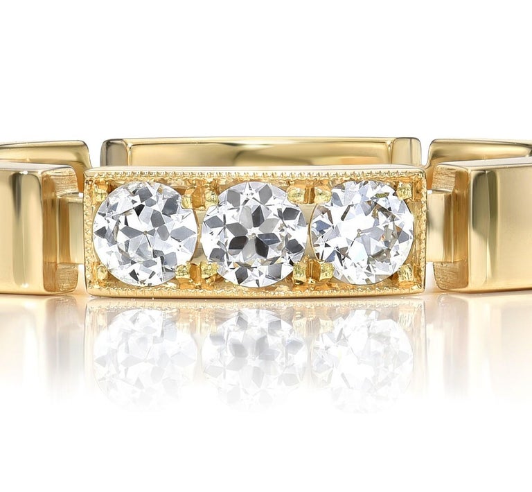 Customizable Handcrafted Giana Old European Cut Diamond Sectional Band by Single Stone For Sale ...