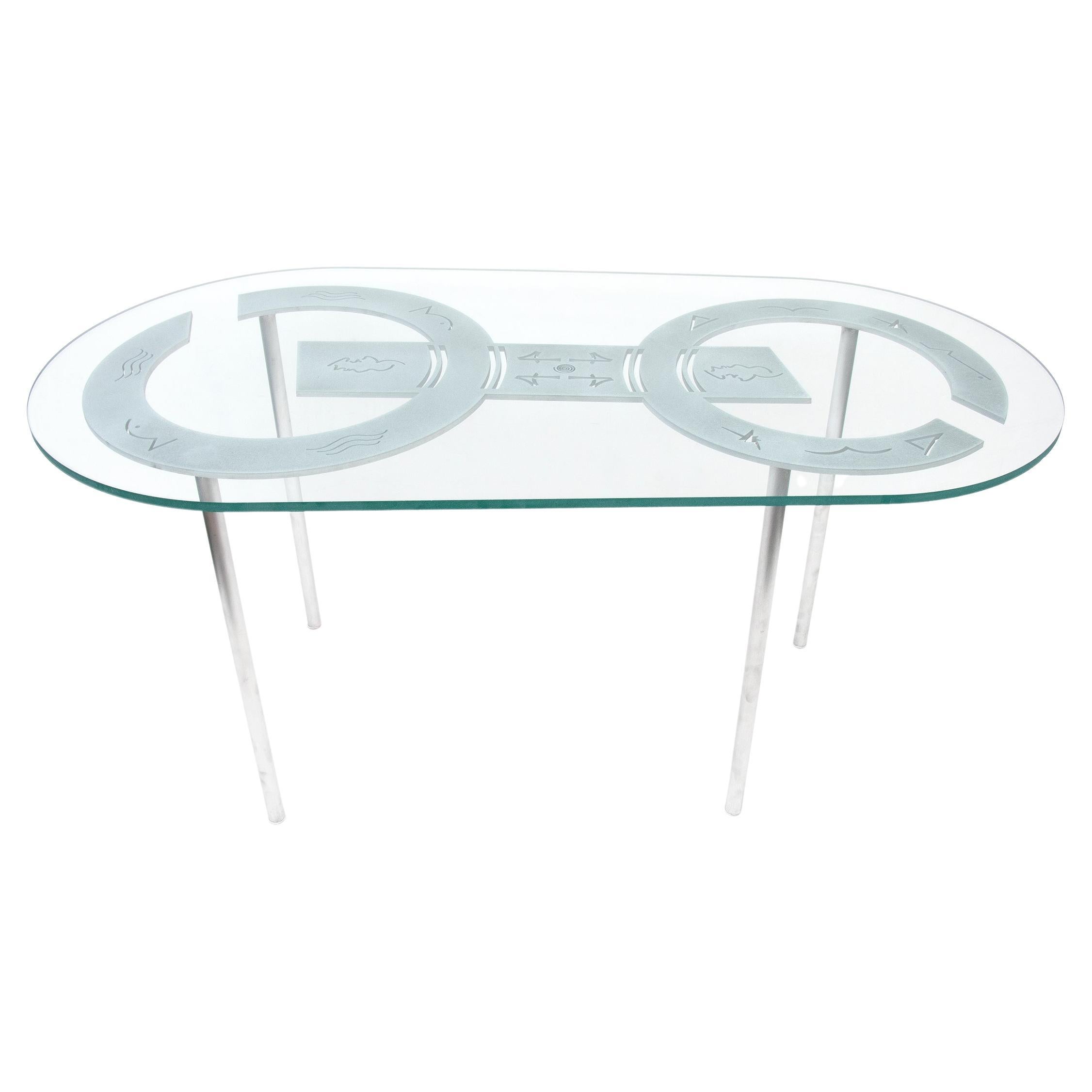 Oval Glass Top Cocktail Table with Gilt Bronze Legs by P.E. Guerin at ...