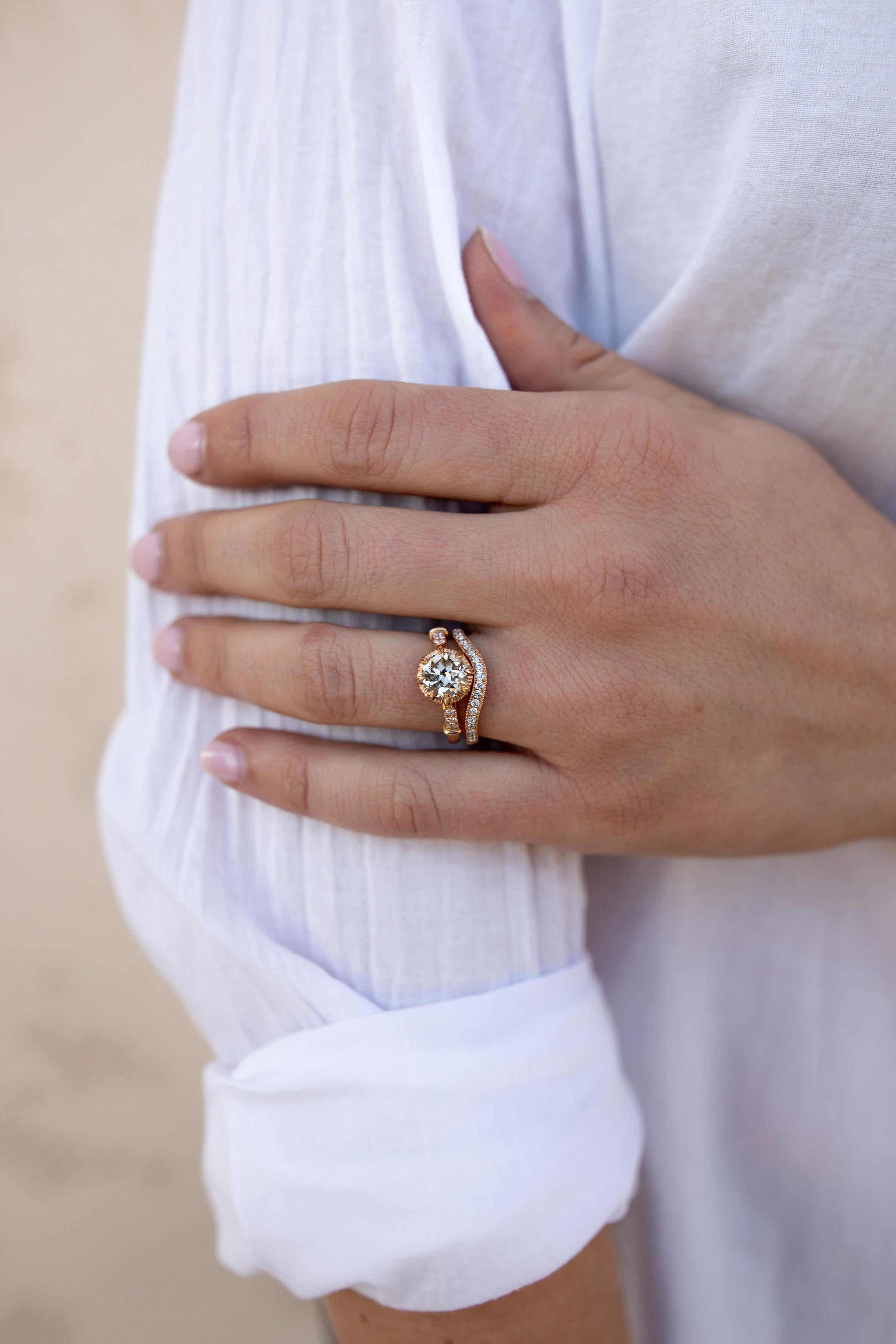 Customizable Handcrafted Grace Curved Half-Eternity Band by Single ...
